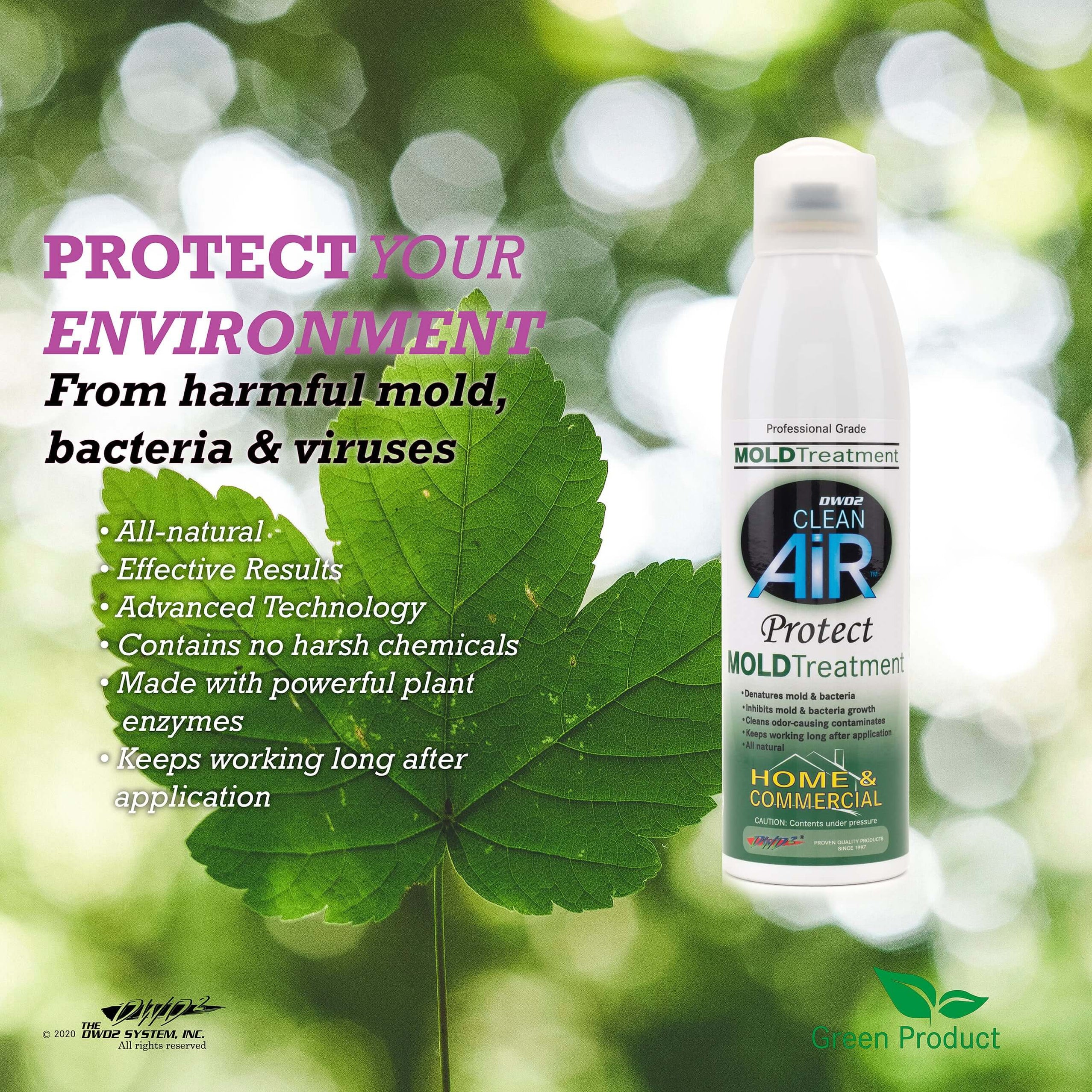 DWD2 Protect™ Home & Commercial Mold-Odor Treatment Plant-Based Malodo ...